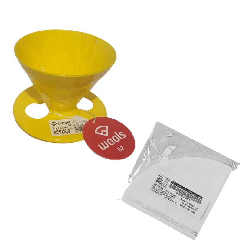Porta Filtro Waals tipo V60 + Filtro 02 40un | Shopee Brasil