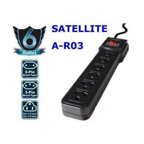 Filtro De Linha 6 Tomadas Padrao A-R05 Antigo/Novo Satellite | Shopee Brasil