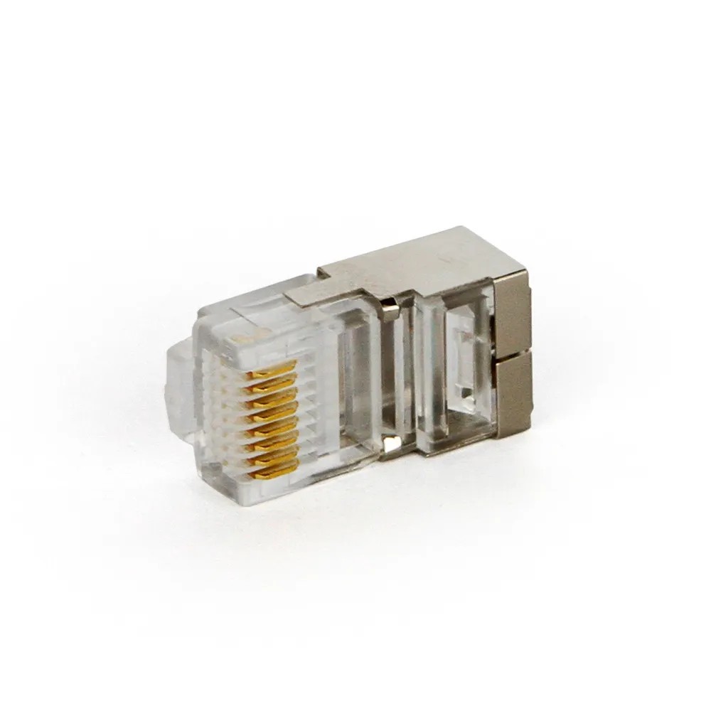 1 UNIDADE = Conector RJ45 macho CAT6 8 vias BLINDADO = cristal de rede ...