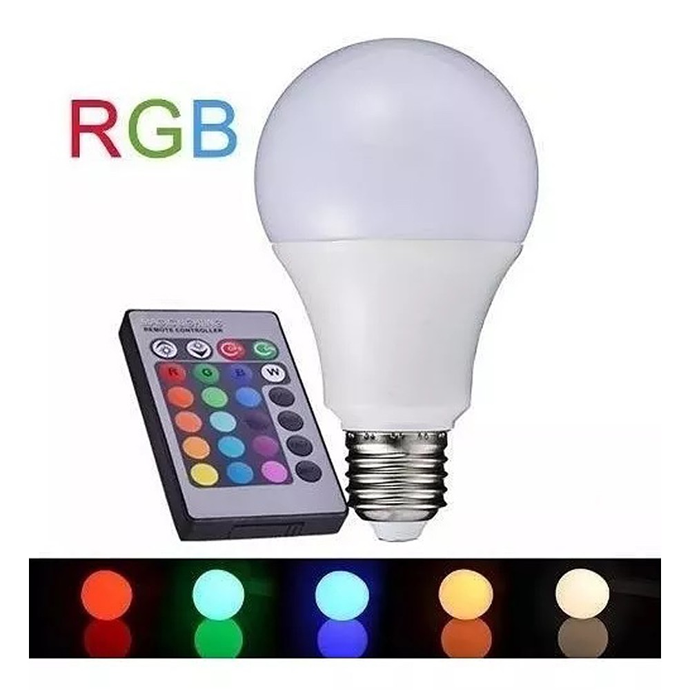 Lâmpada Bulbo Led Rgb 3w Luz Colorida 16 Cores Bivolt | Shopee Brasil