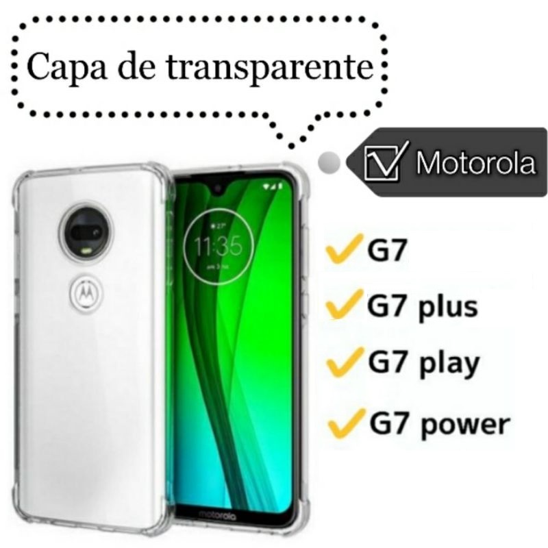 Case Capa Capinha Motorola Moto G7 Plus G7Play Power Transparente Anti Impacto TPU motoG7 Play ...