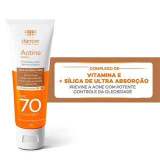 Protetor Solar Facial Actine Colors Pele Morena Mais FPS 70 40g ...