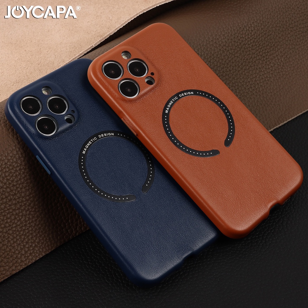 Original De Couro De Luxo Para Magsafe Caso De Carga Sem Fio O iPhone 13 12 11 Pro Max X S XR ...