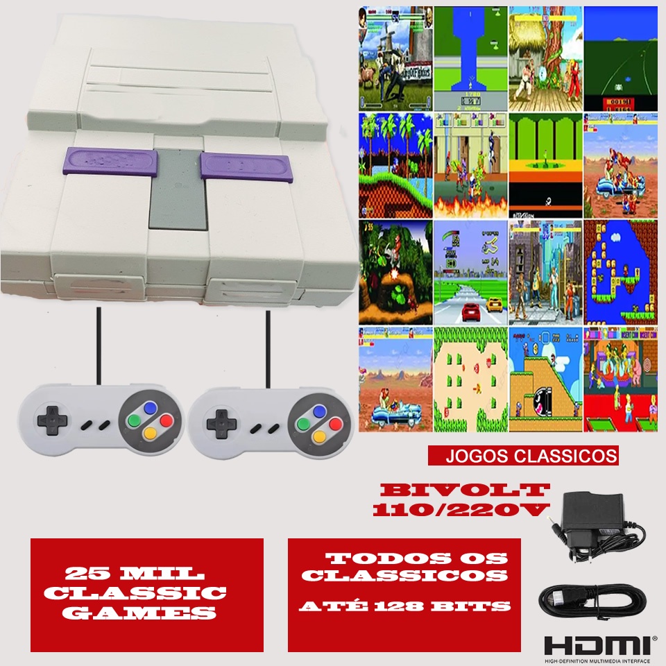 Super Video Game classic Com 25 mil jogos Clássicos - Desconto no Preço