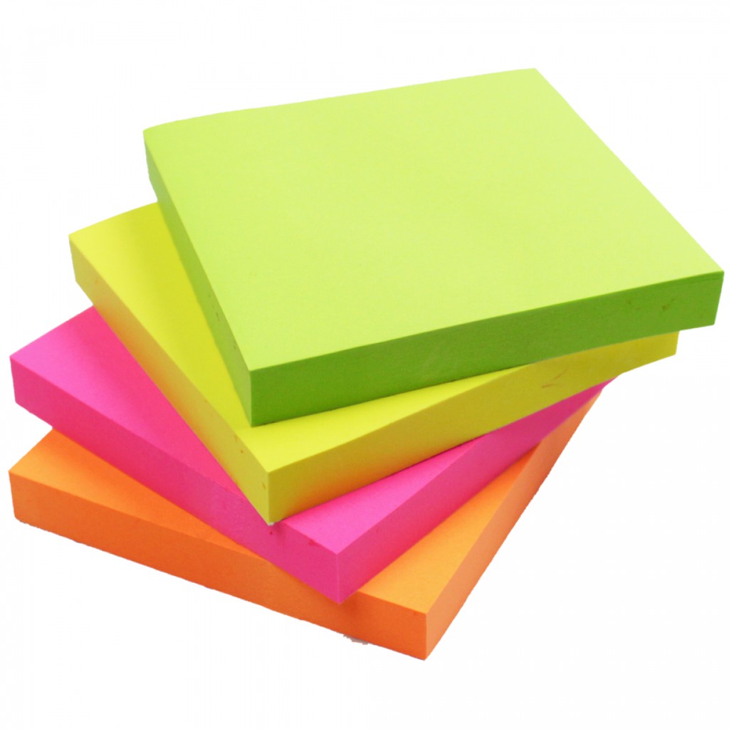 Bloco Adesivo Post It Para Recado Colorido 4 Blocos 100 folhas | Shopee ...