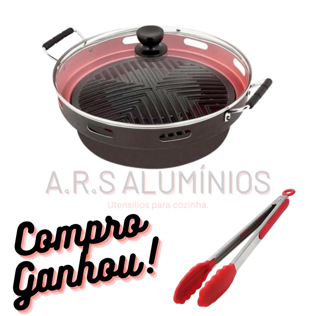 Panela Grill Oriental Original Guassu Churrasqueira de Fogão ...