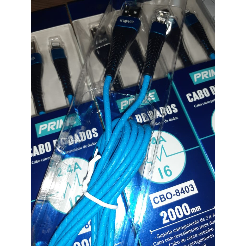 CABO PREMIUM !!! cabo usb I6 ORIGINAL INOVA 2 METROS 2.4 A na caixa ...