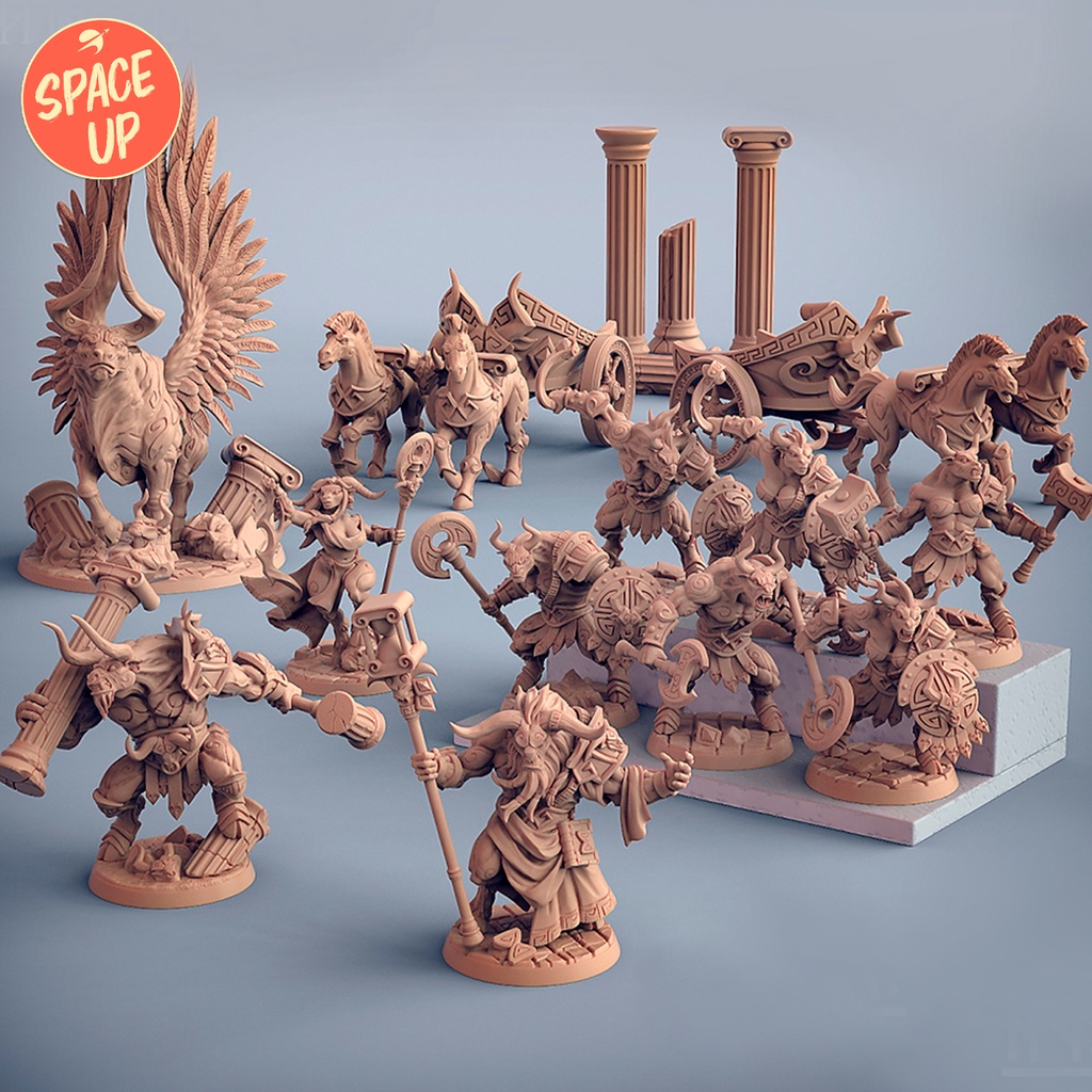 Miniaturas RPG Minotauros Guerreiros Medievais Coleção Order of the ...