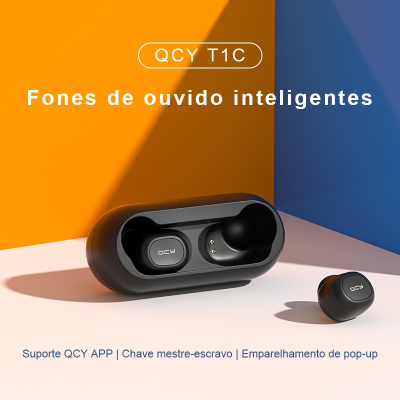 Fone de Ouvido Bluetooth QCY T1C | Shopee Brasil
