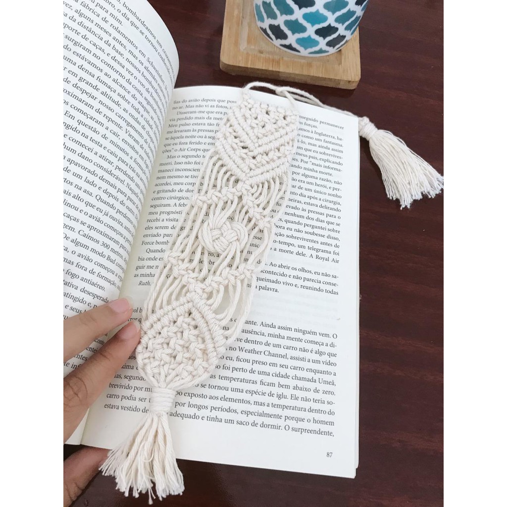 Marcador de página feito em Macrame | Shopee Brasil