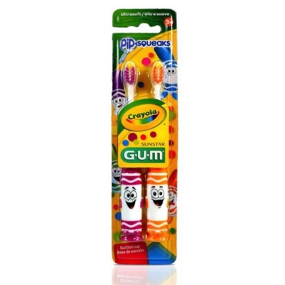 Escova Dental Gum Crayola Kids Pip-Squeaks Laranja e Violeta Ultrasoft ...