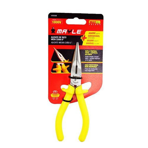 Alicate De Bico Meia Cana 6 Polegada Isolado 1000v - Mayle | Shopee Brasil