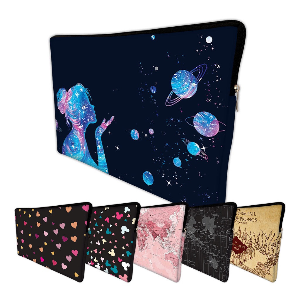 Capa Case Maleta Para Notebook Neoprene Menina Galáxia Feminina Vários ...