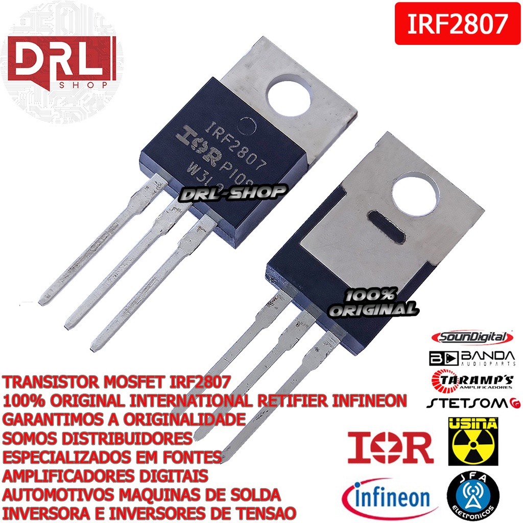 Kit 4 Irf2807 Transistor IRF2807 Mosfet IRF2807 Original | Shopee Brasil
