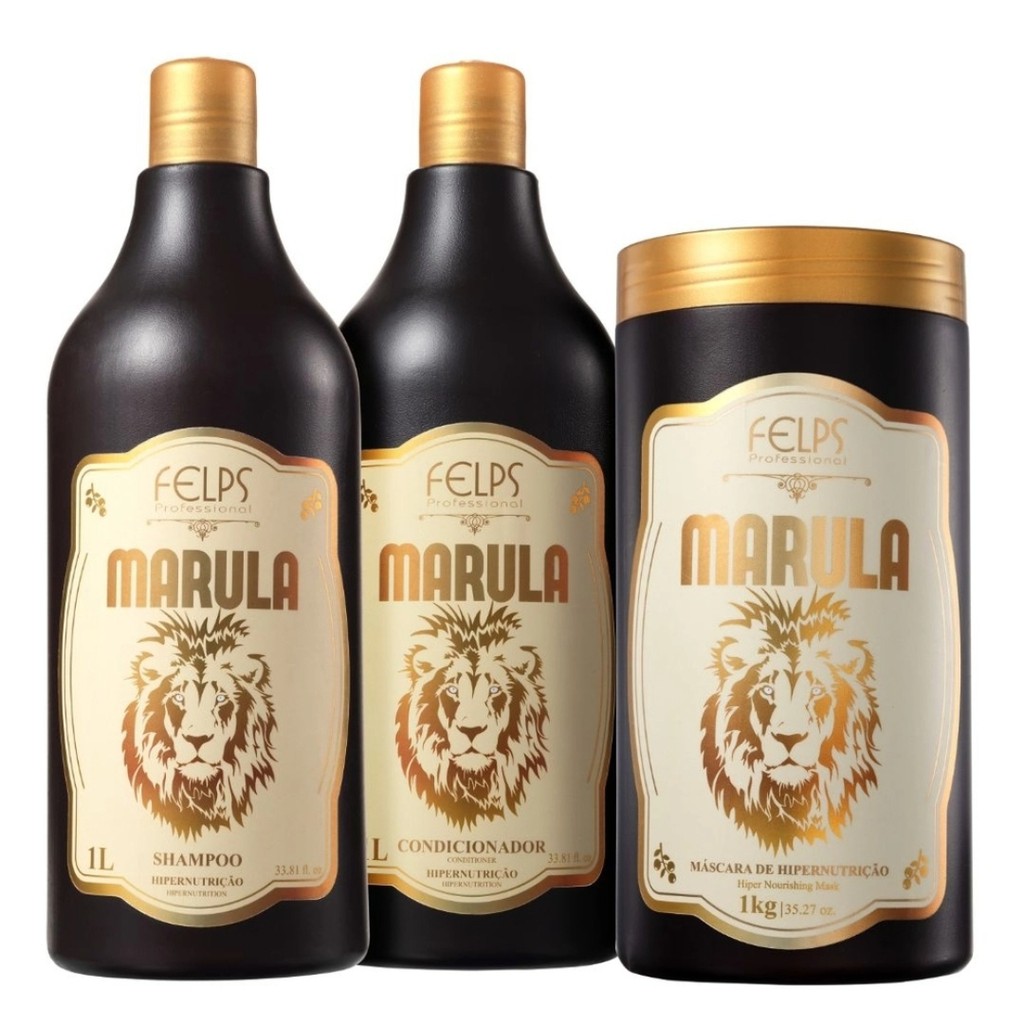Kit Felps Profissional Marula Tratamento Salão (3 Produtos) | Shopee Brasil