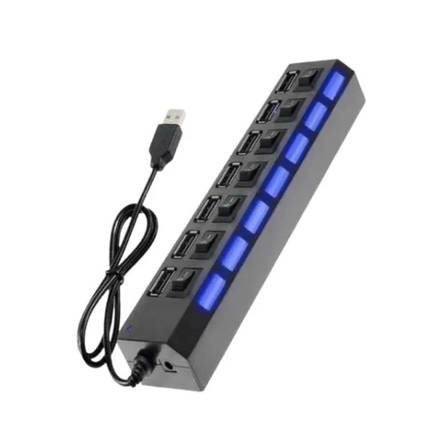 Hub regua Usb 2.0 7 Portas Pen Drive mouse Teclado 480mbps Hd | Shopee ...