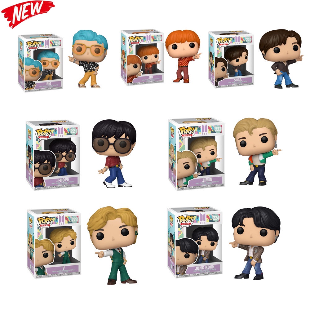 Funko Pop Rocks : BTS-Dinamite - BT21 kpop do bts Jung Kook Jimin V RM J-Hope Suga Jungkook ...