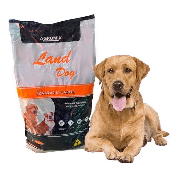 Ração Land Dog Agromix para Cães Sabor Frango e Carne - 15kg | Shopee ...