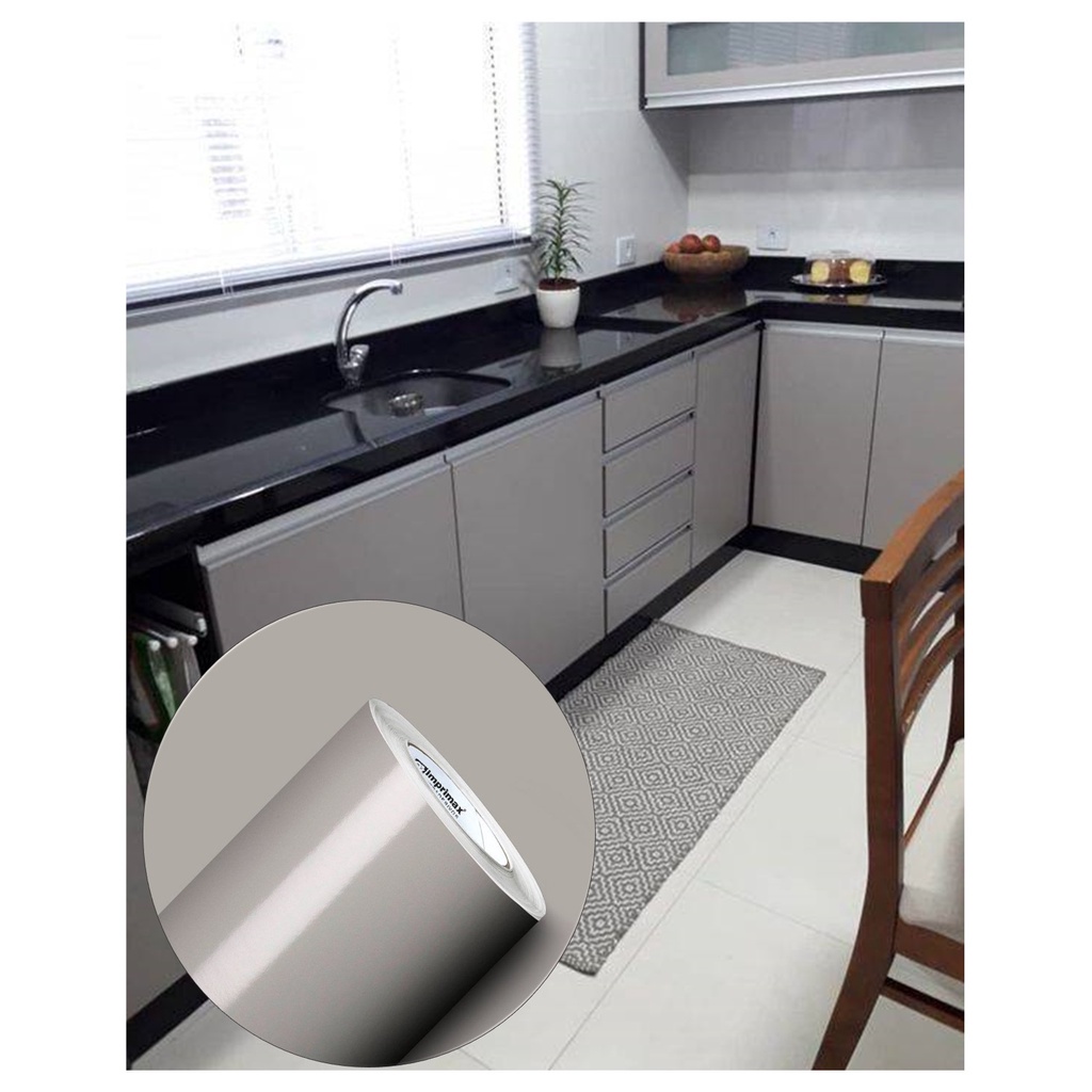 Adesivo para envelopamento de móveis Cinza Claro 3m x 50cm | Shopee Brasil