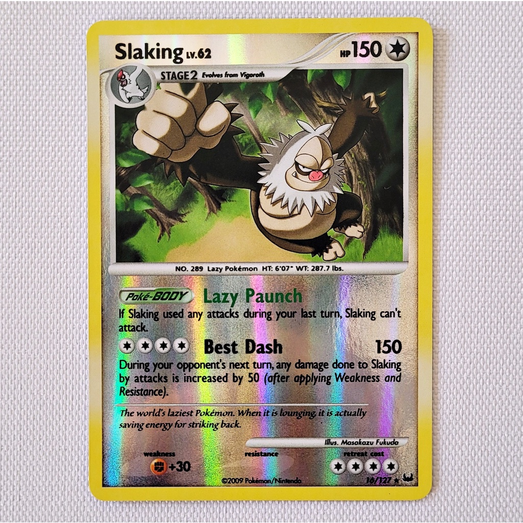 Carta Antiga Pokemon Slaking 16/127 Holo Rare Reverse Holo Platinum ...