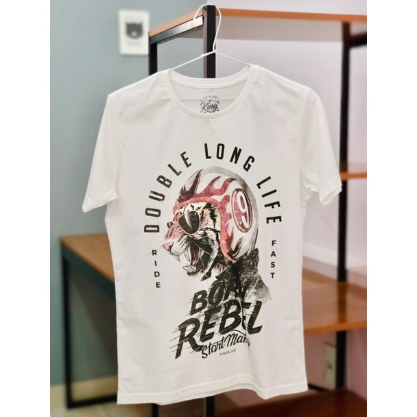 Camiseta King&Joe Born Rebel | Shopee Brasil