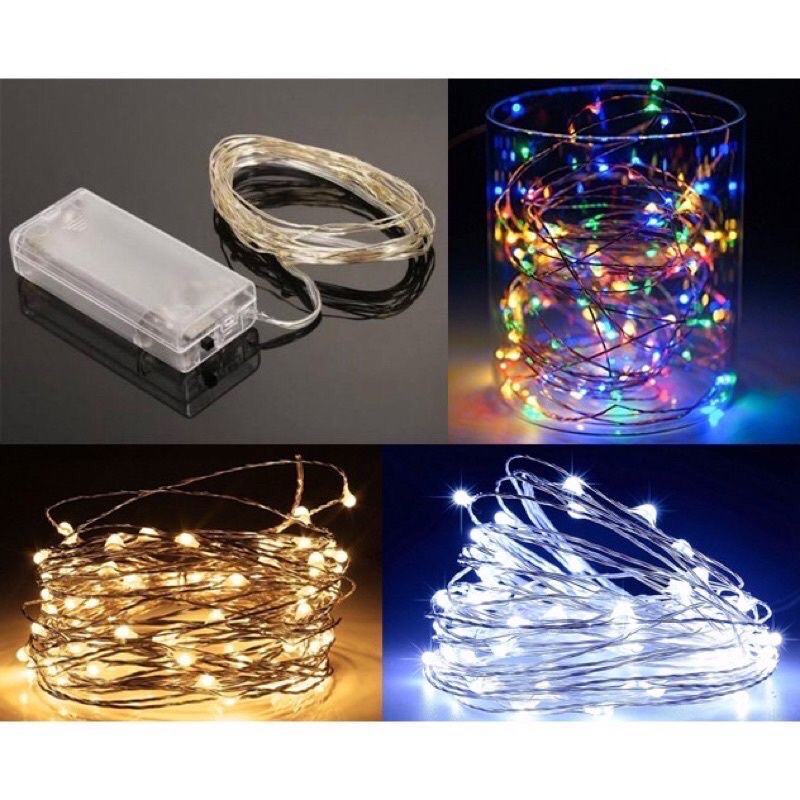Fio de led fio fada 3m 30 leds colorida pilhar | Shopee Brasil