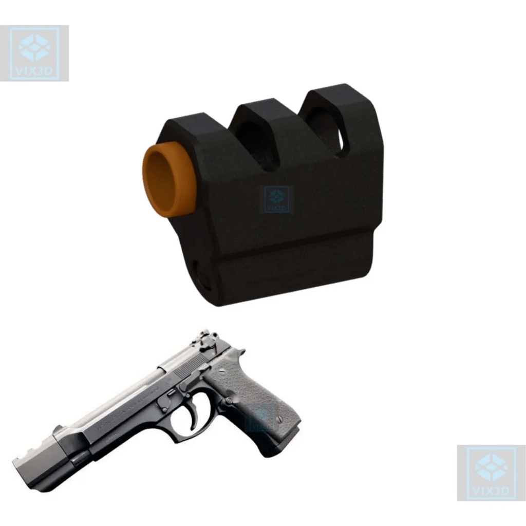 Compensador Para Airsoft Pt92 Beretta M92 M9 Pt99 Quebra Chamas ...