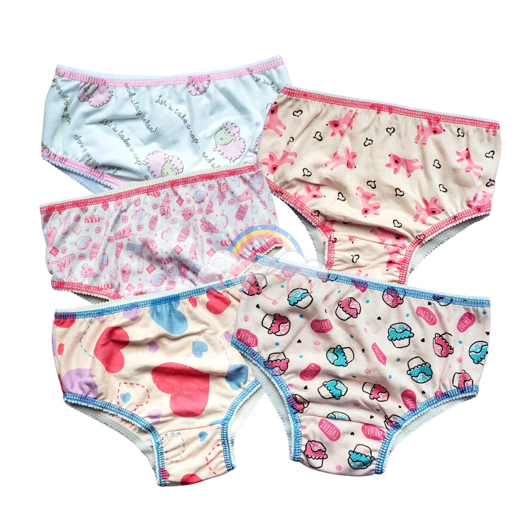 Calcinha infantil Meninas Kit com 5 | Shopee Brasil