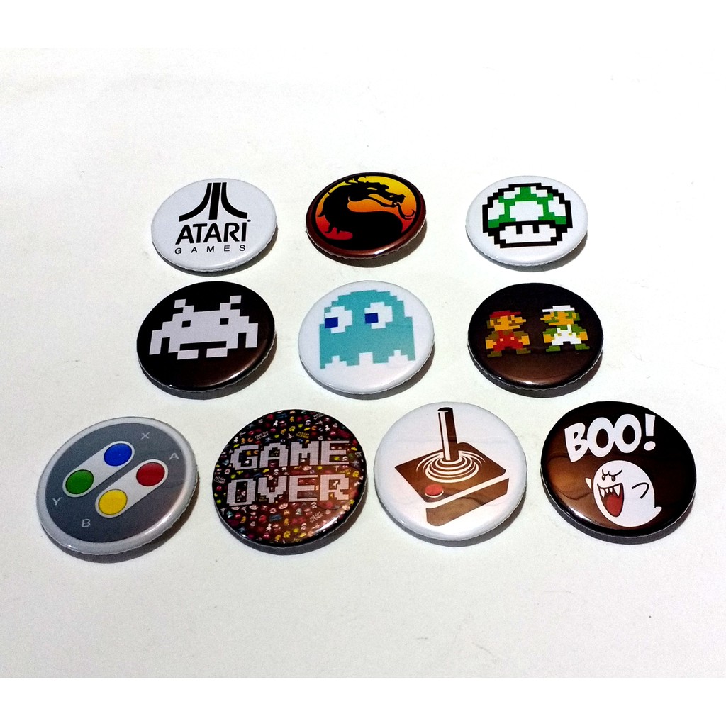 3 Bottons Games Antigos Boton Retrogame Videogame Jogos Button Tamanho ...