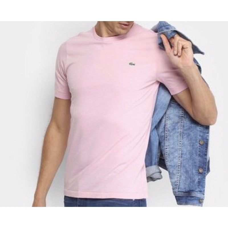 Camiseta Masculina Lacoste Rosa | Shopee Brasil