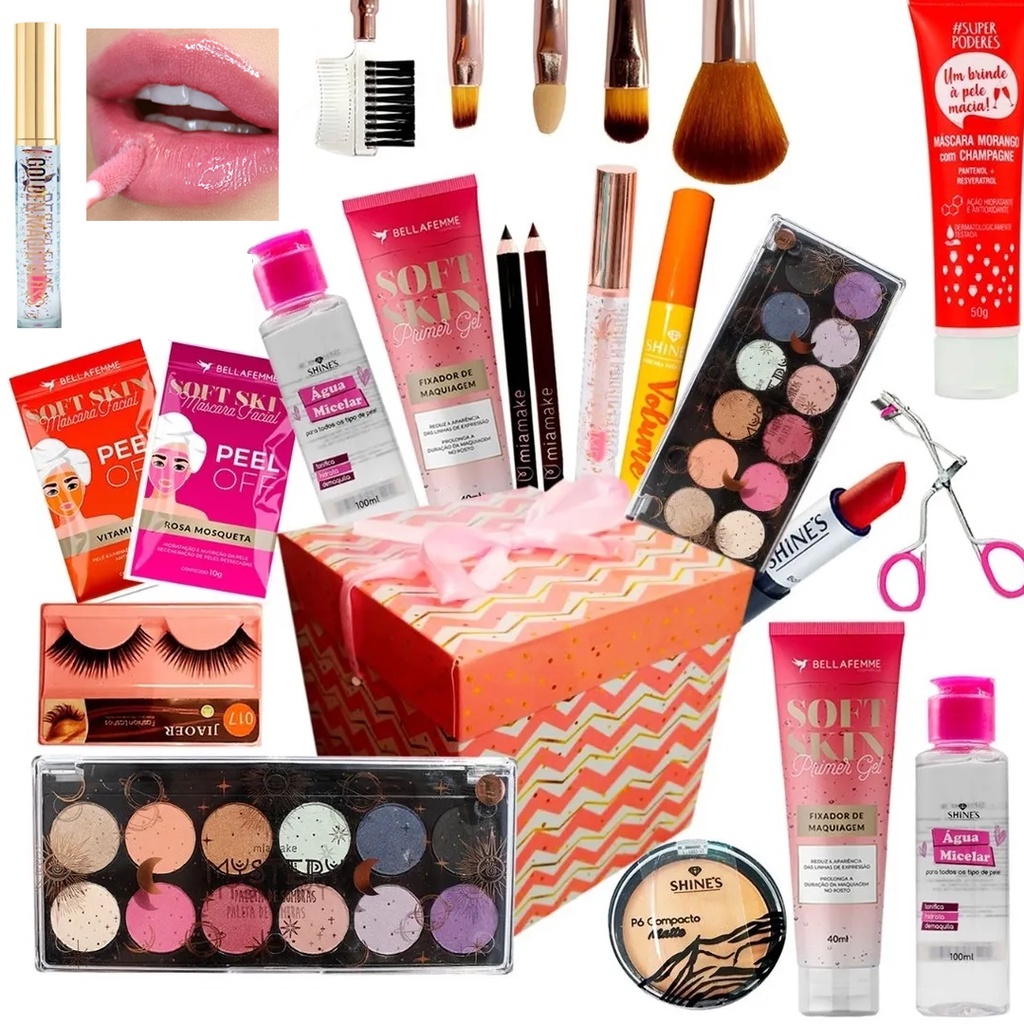 Kit Maquiagem Combo Caixa Make Para Presente Mega Promoção | Shopee Brasil
