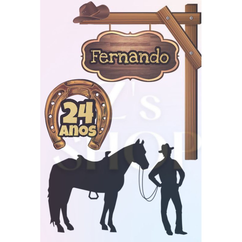 Topper Personalizado para Bolo Cowboy | Shopee Brasil