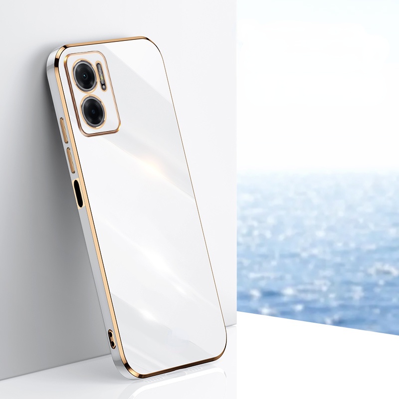 Capa De Celular De Luxo Quadrada Com Borda Espelhada Anti-Impacto Para Xiaomi Redmi Note 11E ...
