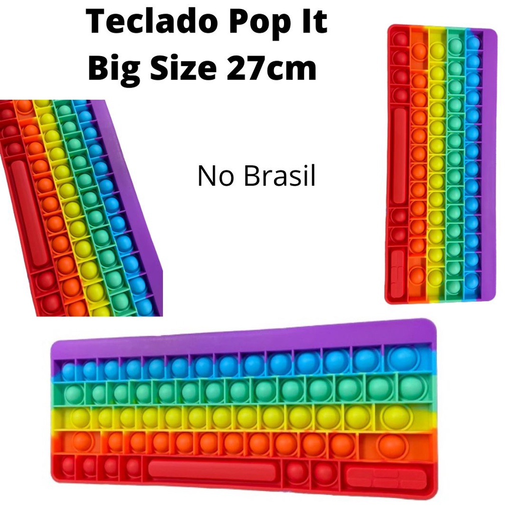 Pop It Teclado Fidget Toys Big Letras Numeros Sensorial | Shopee Brasil