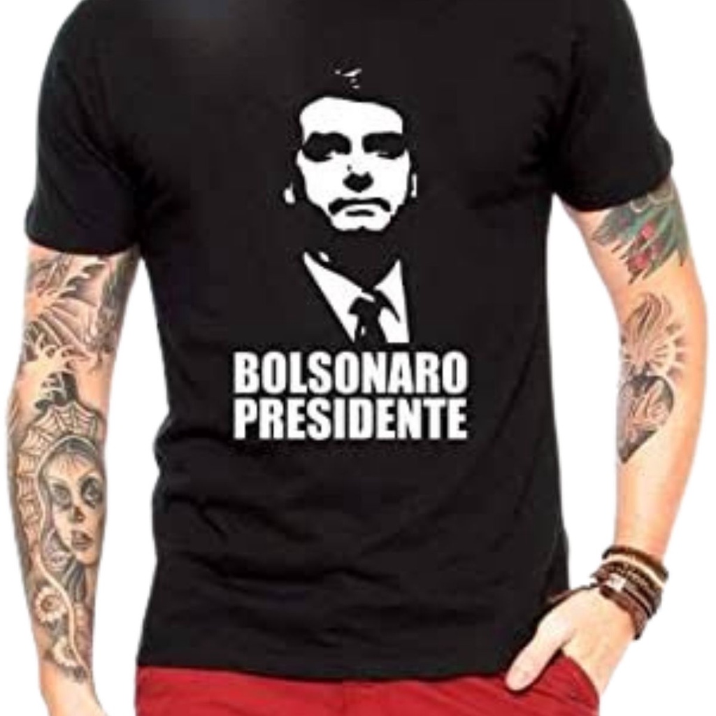 Camiseta Masculina Bolsonaro - Camisa Presidente 100% Algodão Envio Já ...