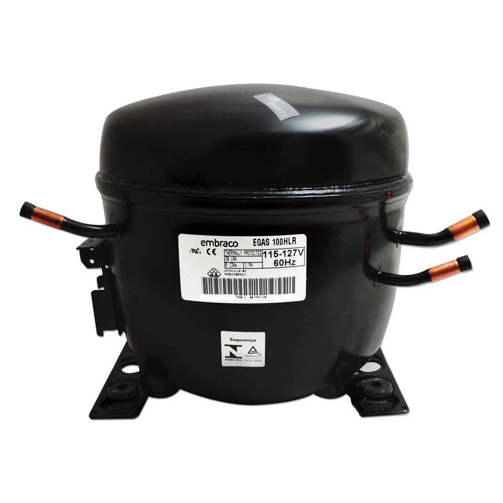 Compressor Motor de Geladeira 1/3 Embraco 110v R134a EGAS100HLR 110v ...