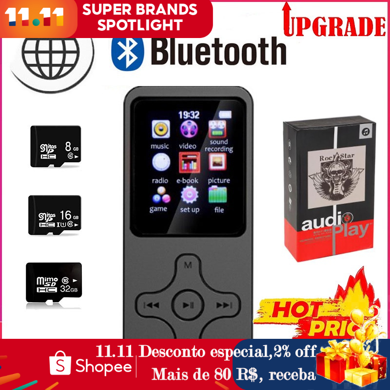 Leitor De Música Bluetooth Mp3 Mp4 2022 Rádio Fm/Hi-Fi/Media/Lossless ...