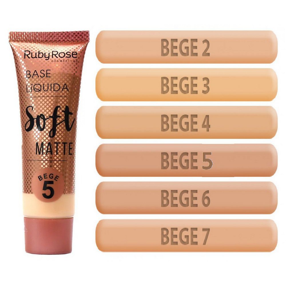 Base Líquida Soft Matte Ruby Rose HB8050- Tons Bege | Shopee Brasil