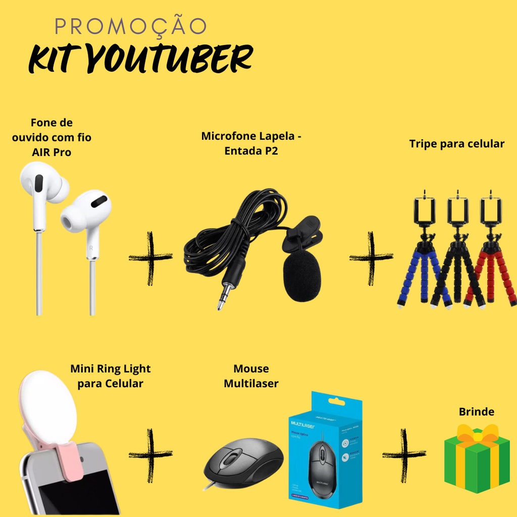 Super Kit Youtuber - Itens na descrição | Shopee Brasil