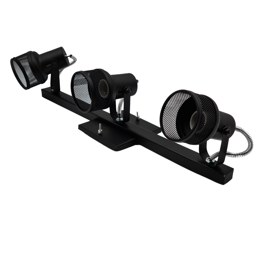 Spot Trilho Lustre Tela Triplo 3 Lampadas Sobrepor Teto Parede Alumínio ...