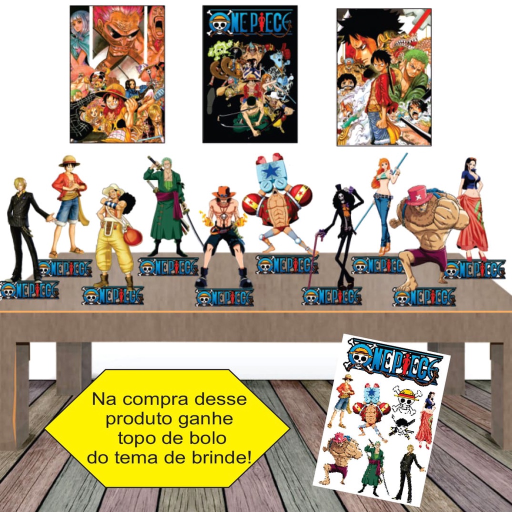 One Piece Kit 10 Display de Mesa Totem Decoração + 3 Quadros ...