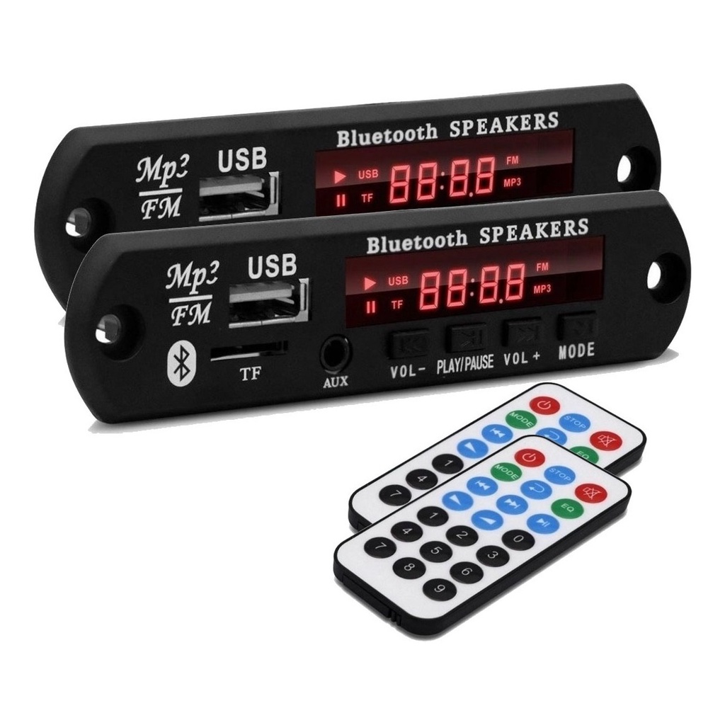 Kit 2 Placas MP3 Player Bluetooth/USB/SD/AUX/FM Com Controle | Shopee ...