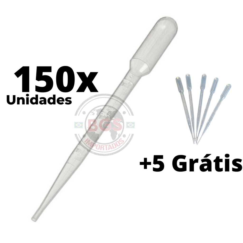 Pipeta Plastica Pasteur 3ML 150 Unidades Conta Gotas | Shopee Brasil
