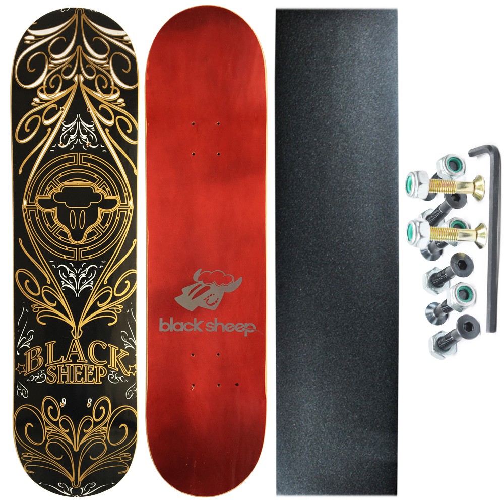 Shape de skate Profissional Black sheep - Gold pro 8.0 + Lixa nacional ...