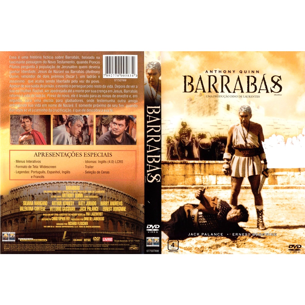 DVD Barrabás - Anthony Quinn - Original Legendado | Shopee Brasil