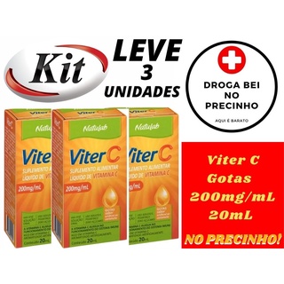 Kit 3 unidades Vitamina C 200mg/ml gotas 20ml Envio imediato | Shopee ...