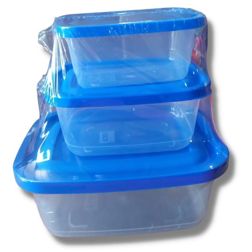 Kit Vasilha 3 Potes Retangulares P-m-g | Shopee Brasil