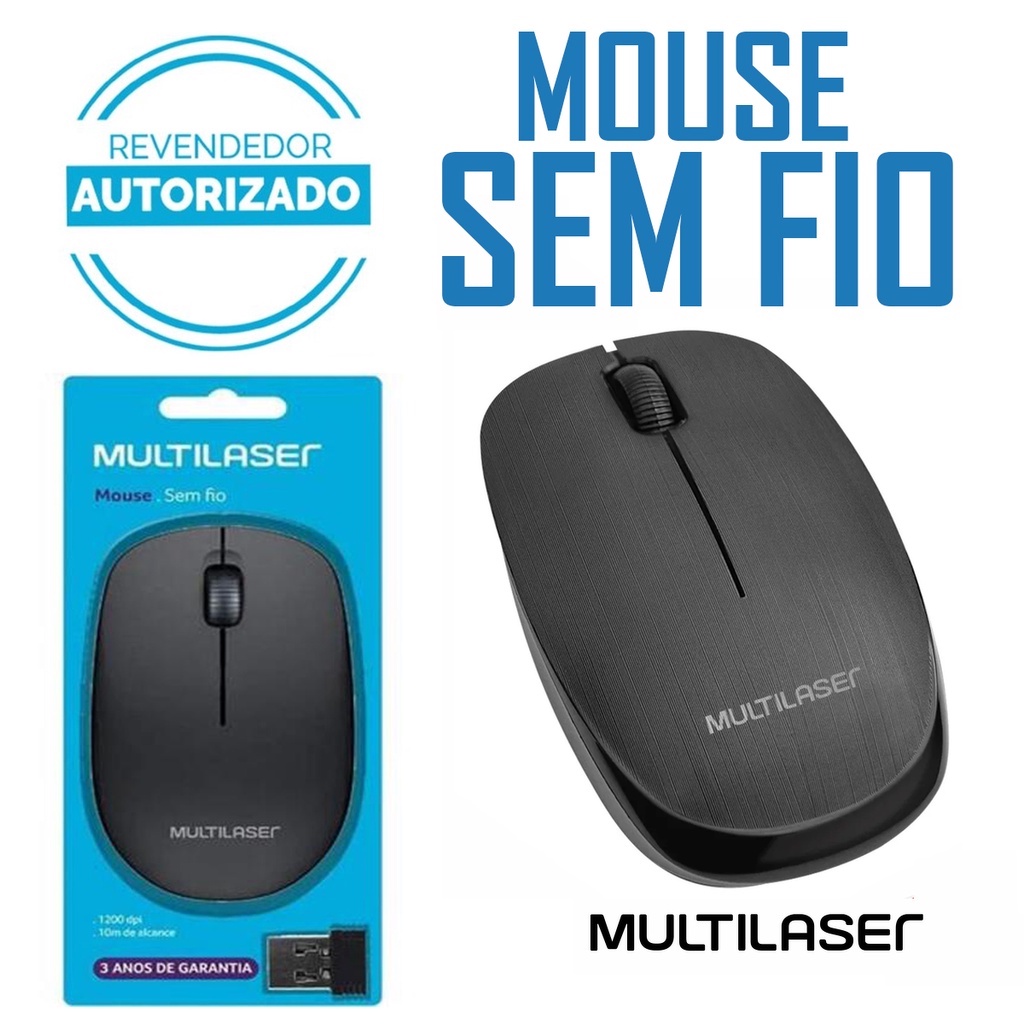Mouse sem Fio Multilaser Para Computador e Notebook C/ Pilha Incluso ...
