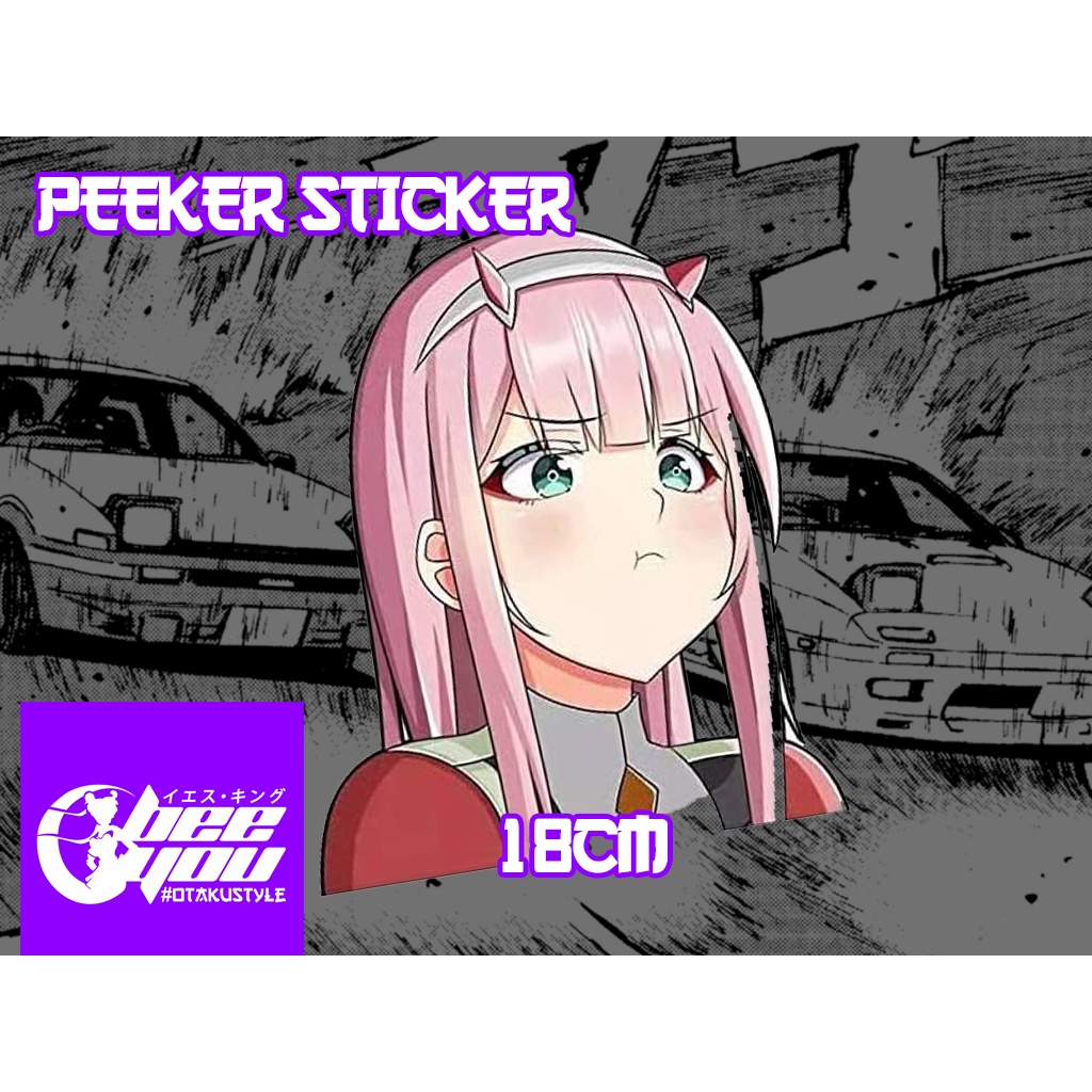 Adesivo Peeker Sticker Waifus Anime - Zero Two, Akame, Ram, Asuka, Rei ...
