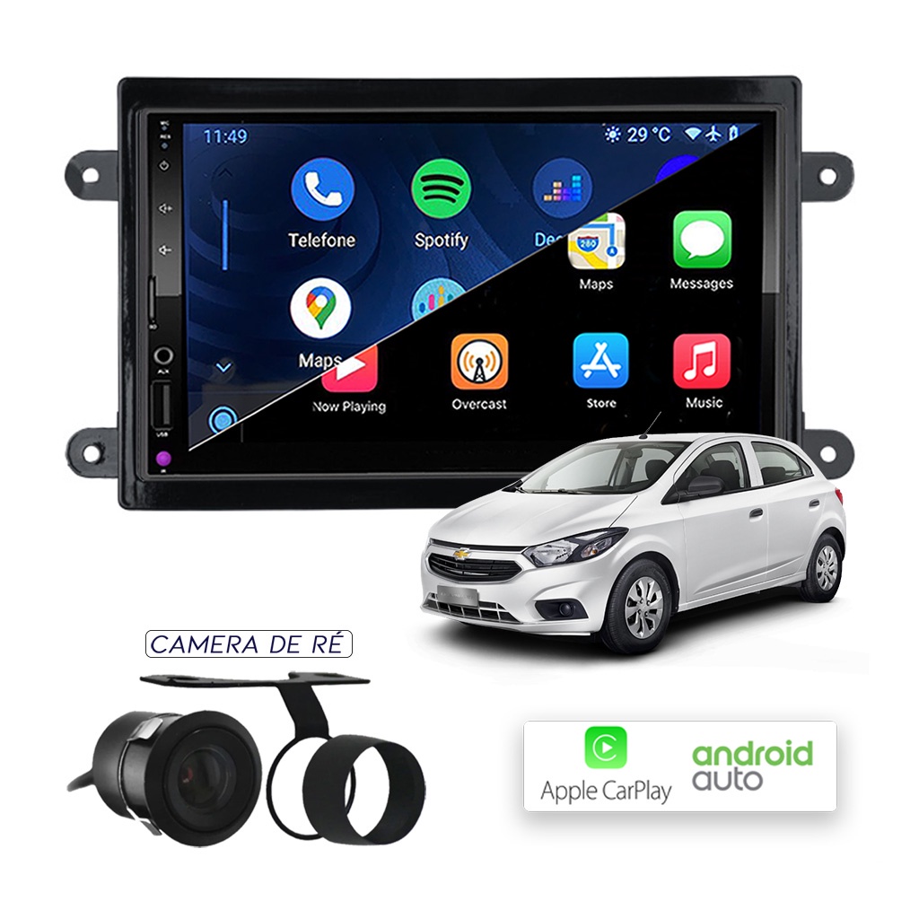Kit Central Multimídia MP10 CarPlay e Android Auto Onix 2012 a 2019 | Shopee Brasil